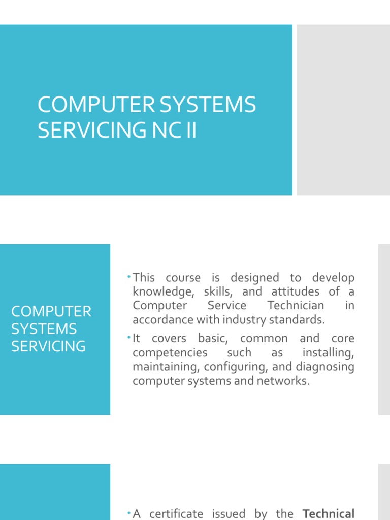 Computer Systems Servicing NC Ii | PDF | Computer Hardware | Personal ...