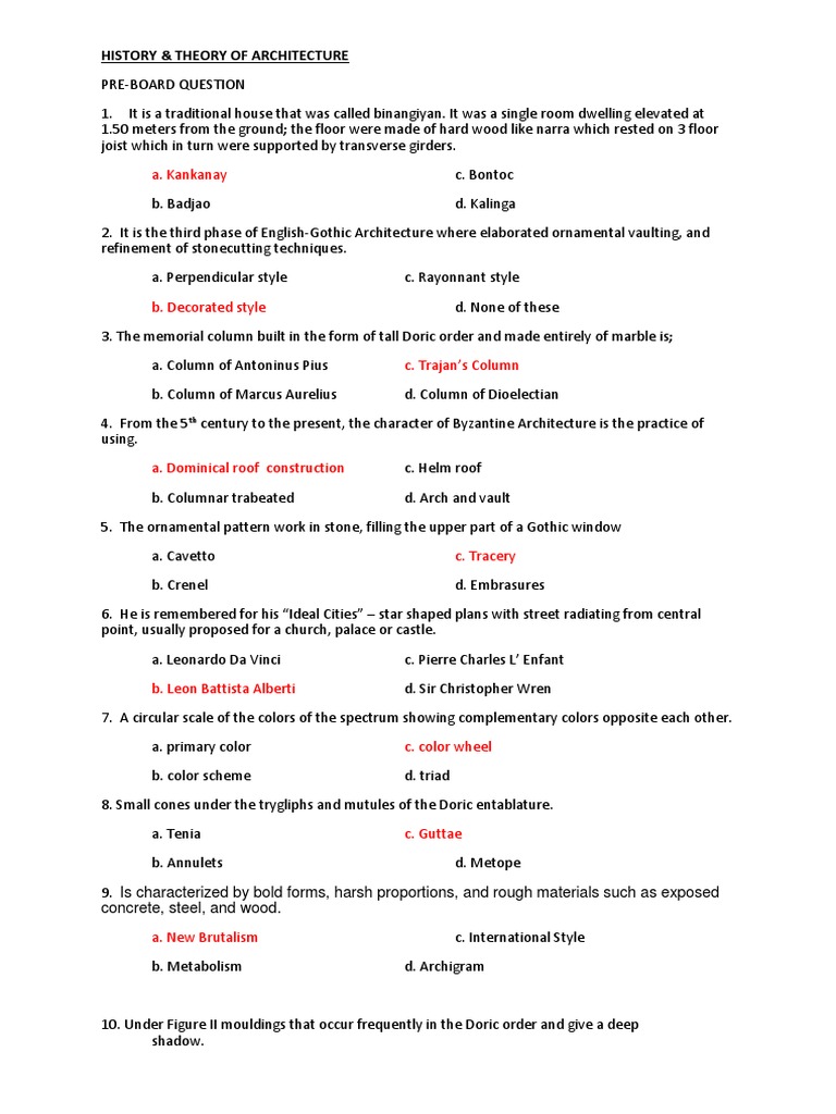 History With Answer | PDF | Gothic Architecture | Column