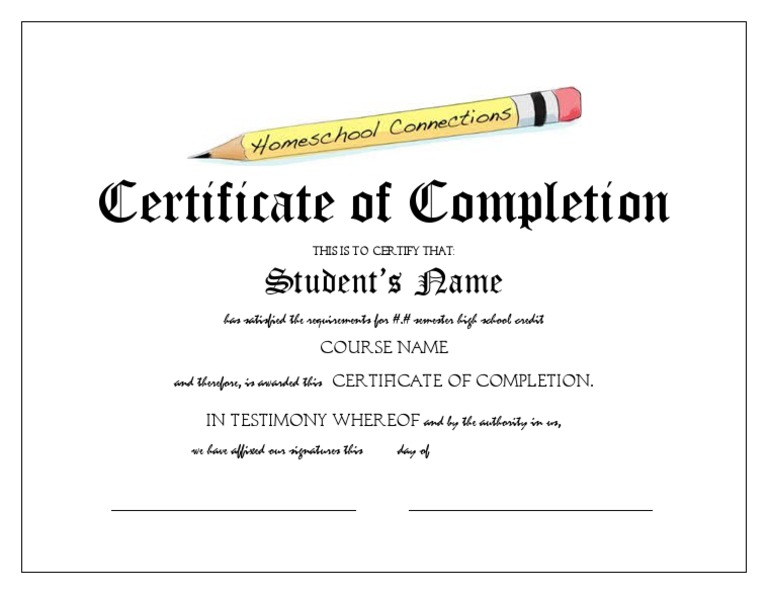 High School Certificate of Completion | PDF