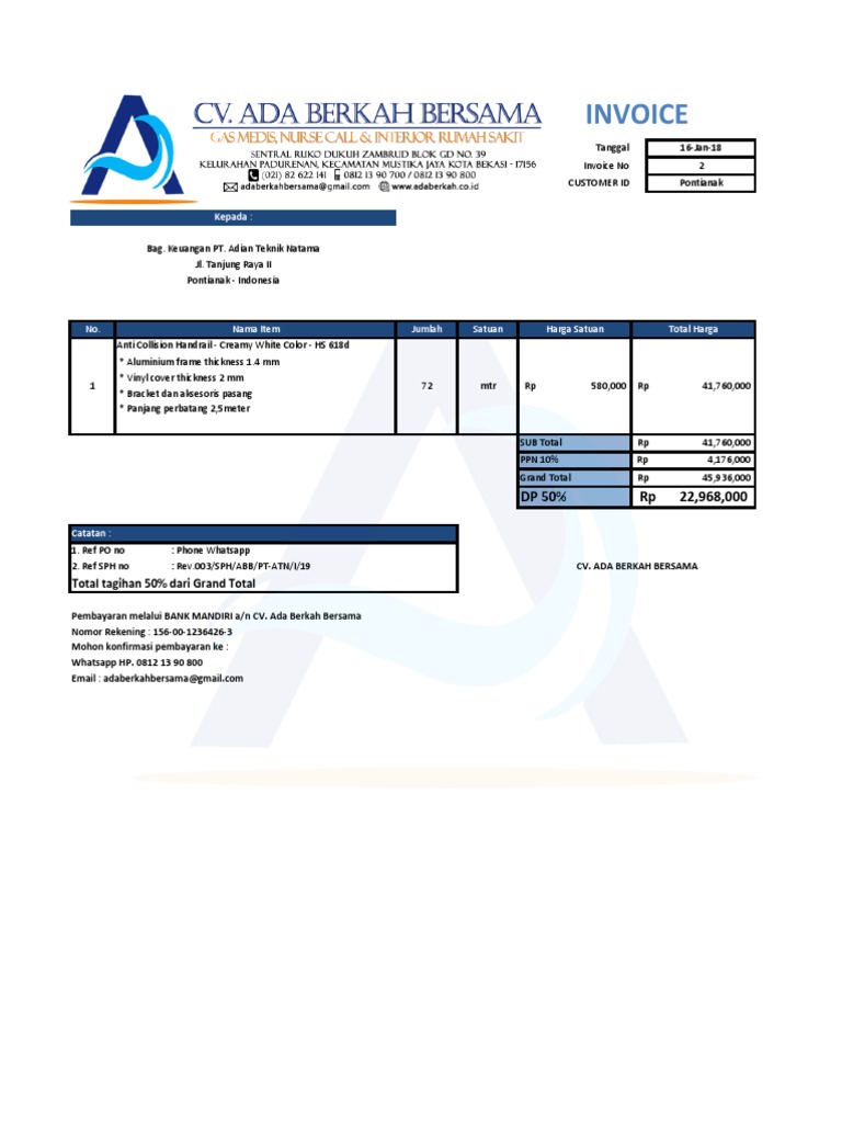 (INVOICE - 2 - 19) PT. Atn | PDF