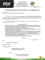 Sample Designation Ict Coordinator | PDF | Educational Technology | Behavior Modification