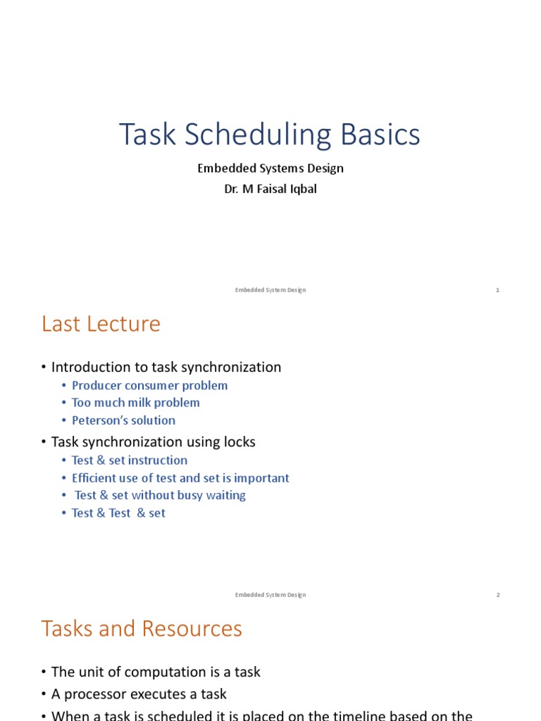 An Introduction to Task Scheduling Concepts for Embedded Systems | PDF | Scheduling (Computing ...