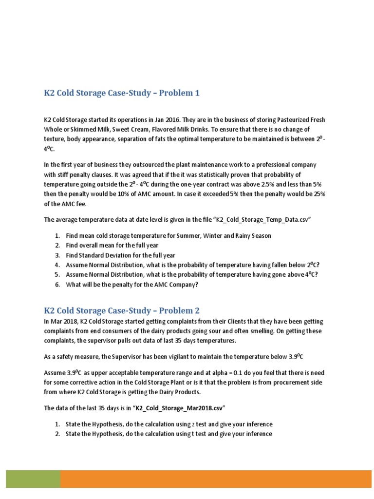 K2 Cold Storage Case Study | PDF
