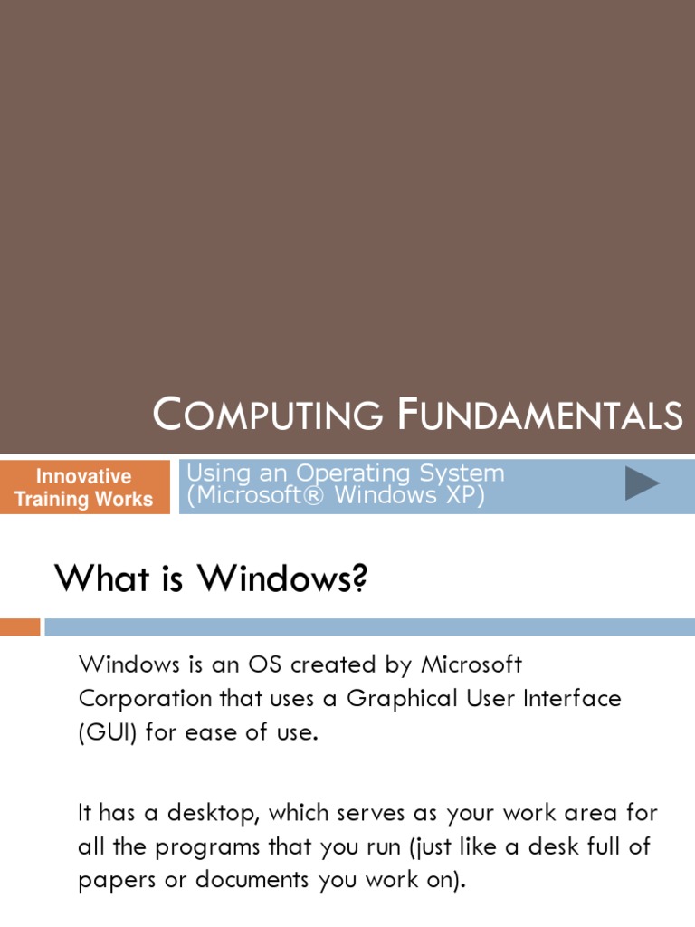 3 Computing Fundamentals - Operating System | PDF | Ibm Pc Compatibles ...