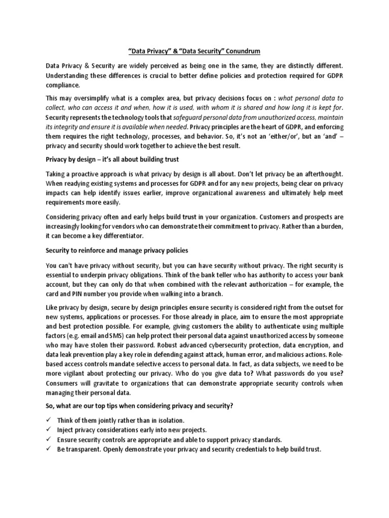 Understanding the Crucial Difference Between Data Privacy and Data ...