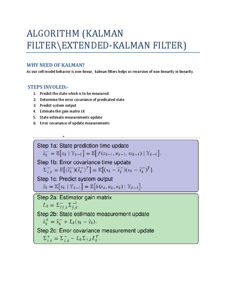 Algorithm (Kalman Filter/Extended-Kalman Filter) : Why Need of Kalman? | PDF | Kalman Filter ...
