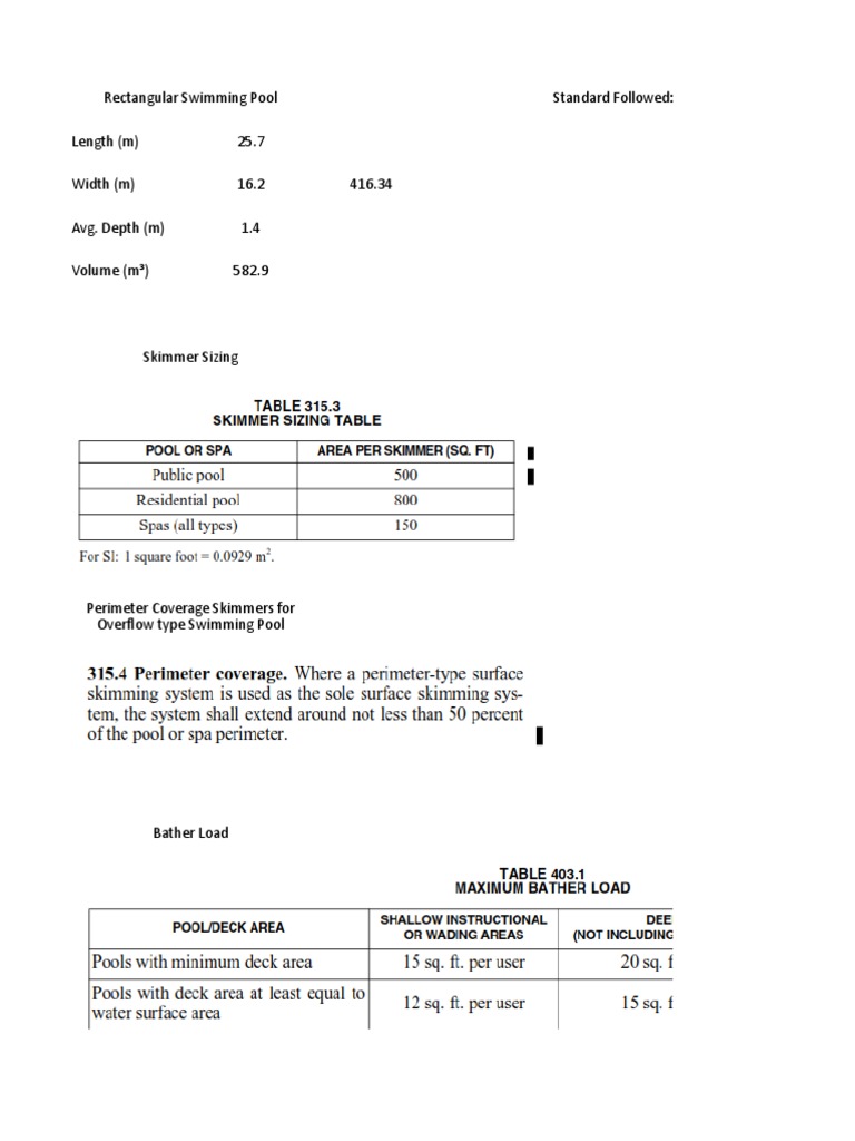 Swimming Pool Calculator | PDF | Swimming Pool | Filtration