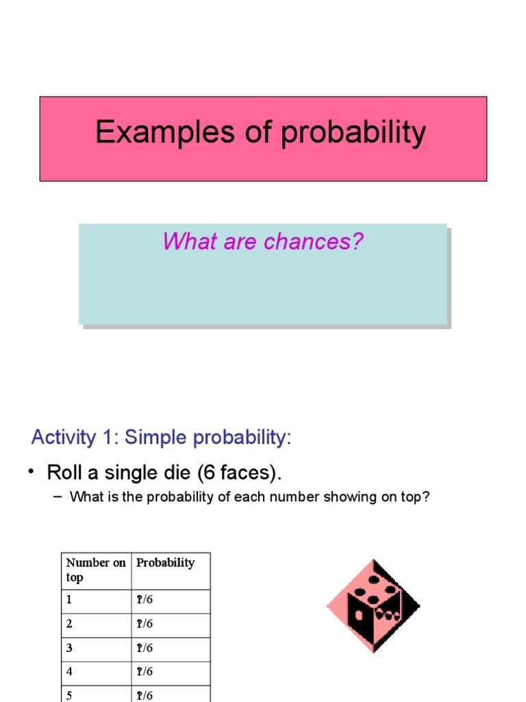 Examples of Probability: What Are Chances? | PDF | Odds | Probability