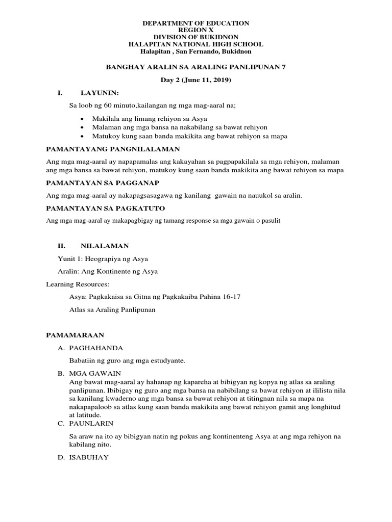 June Lesson Plan | PDF