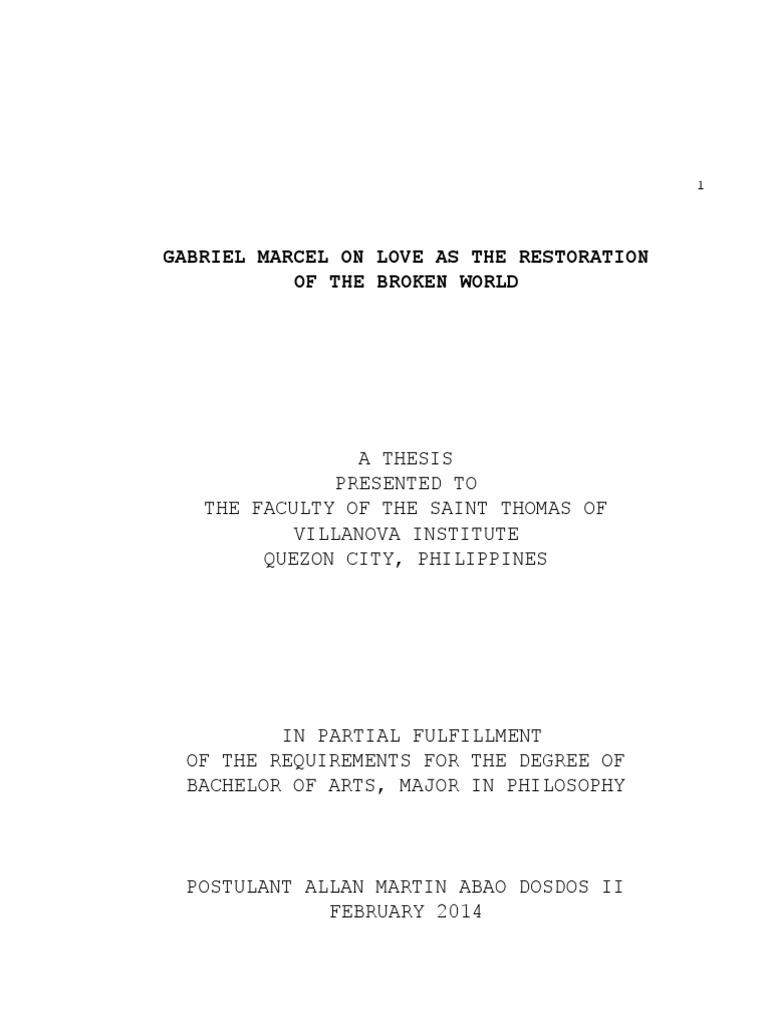 LOVE - Gabriel Marcel | PDF | Existentialism | Thomas Aquinas