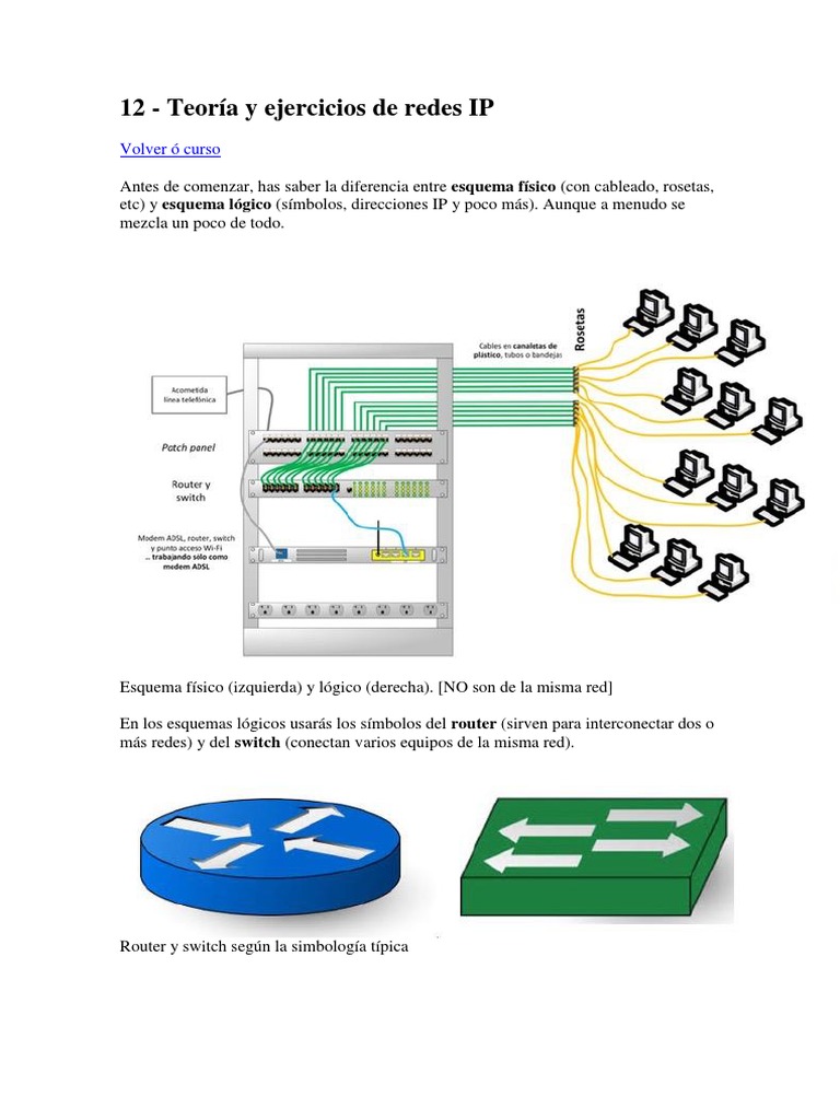 12 - Teoría y Ejercicios de Redes IP | PDF | Dirección IP | Enrutador (Computación)