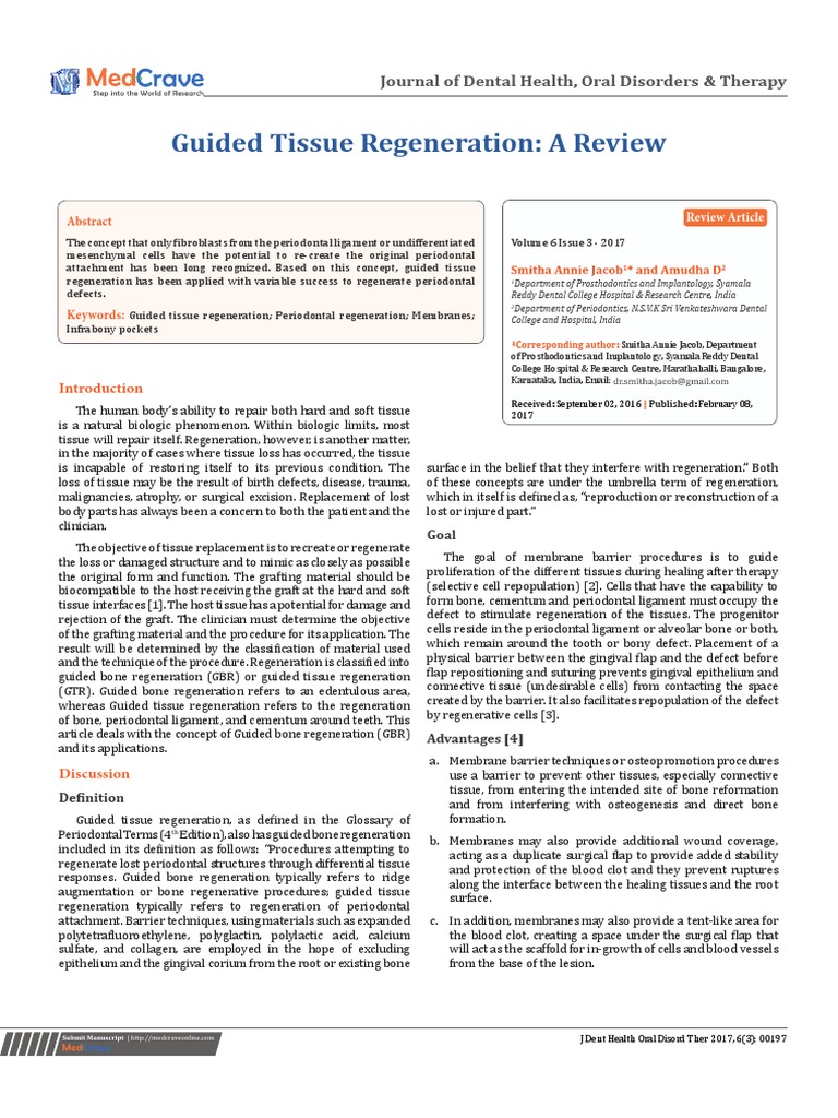 Guided Tissue Regeneration | PDF | Medical Specialties | Nature
