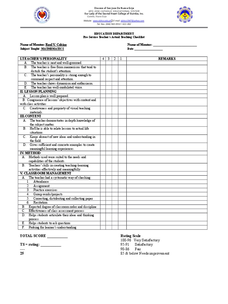 Name of Mentee: Roel V. Cabiao Name of Mentor:: Education Department ...