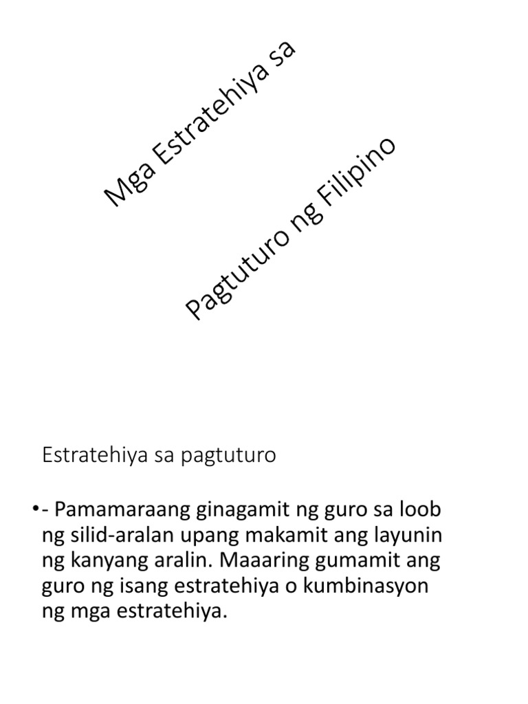 Mga Estratehiya Sa | PDF