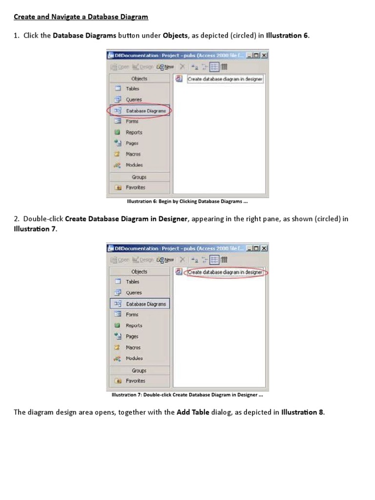 Create and Navigate A Database Diagram: Illustration 6: Begin by ...