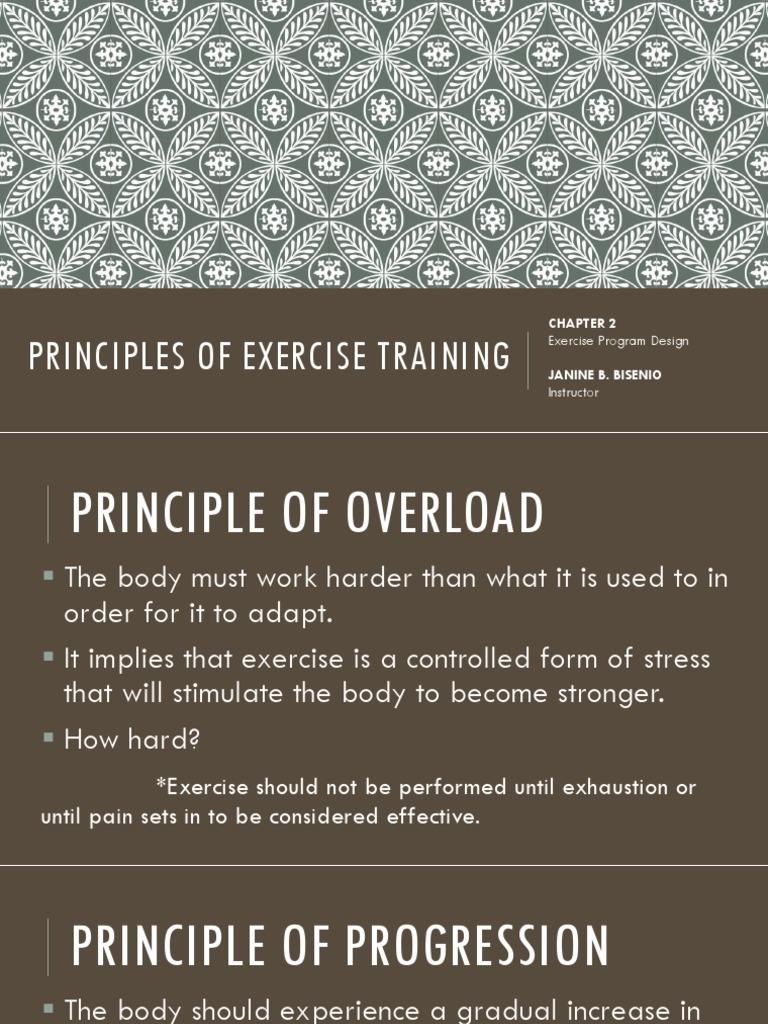 Principles of Exercise Training | PDF | Physical Fitness | Cognition