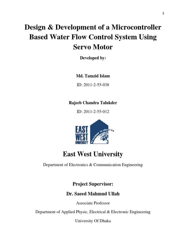 Design & Development of A Microcontroller Based Water Flow Control ...