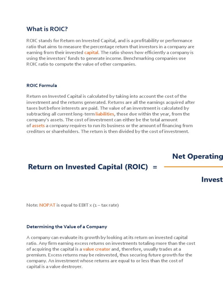 What Is ROIC | PDF | Cost Of Capital | Investing