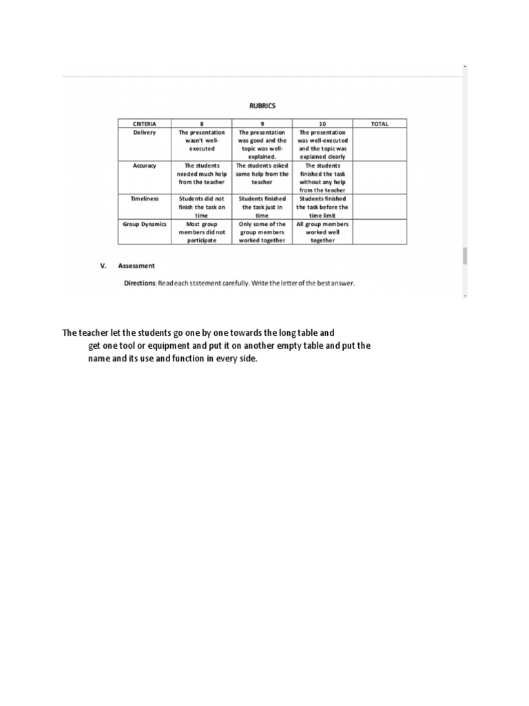 Rubrics Demonstration A | PDF