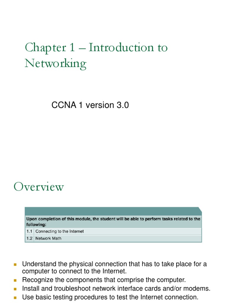 Ccna1 Mod1 IntroToNetworking | PDF | Ip Address | Network Interface ...