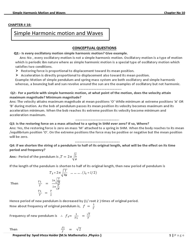 Class 10th CH 10 Physics | PDF | Oscillation | Waves