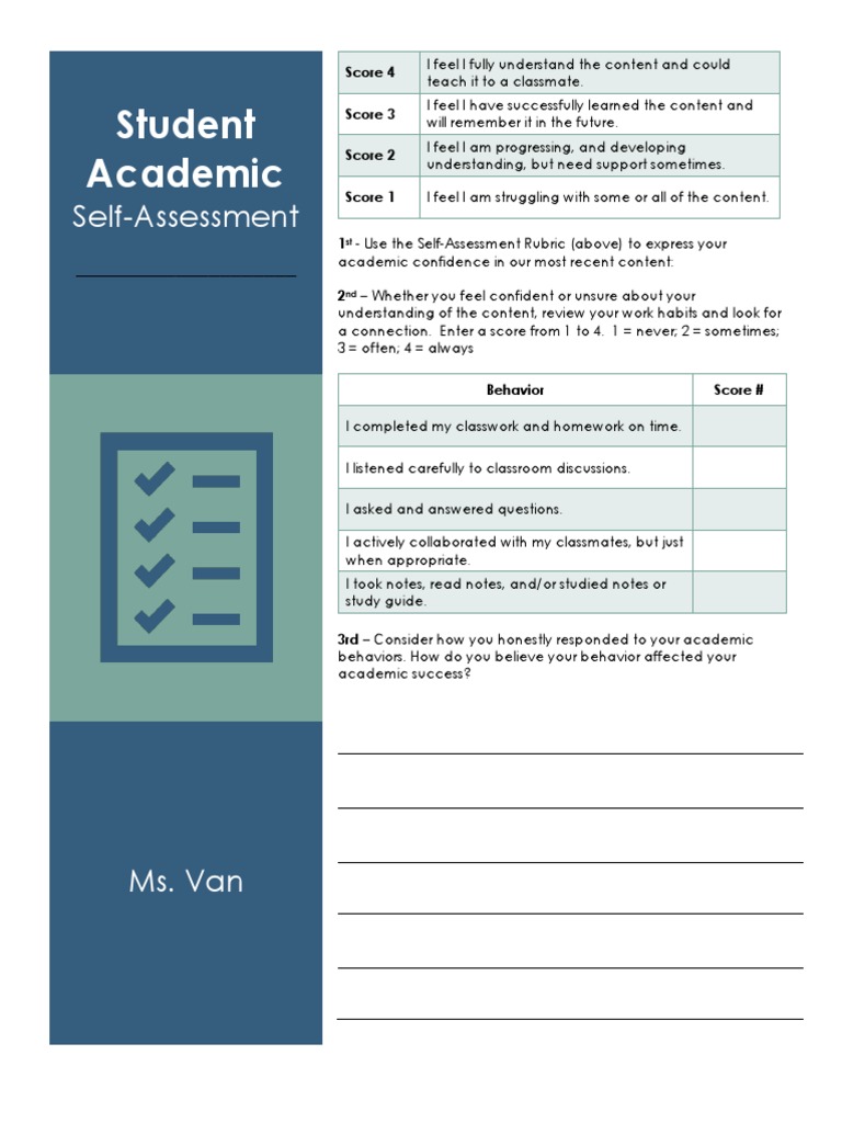 Student's Self Asessment | PDF