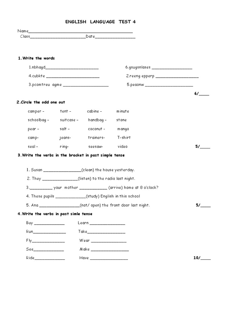 english-language-test-4-1-write-the-words-pdf-linguistics