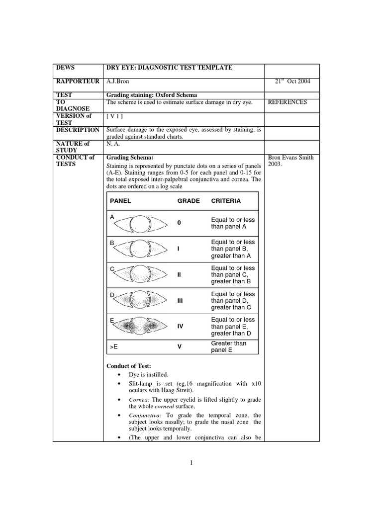 Oxford Grading for Eye Staining | PDF | Staining | Ophthalmology