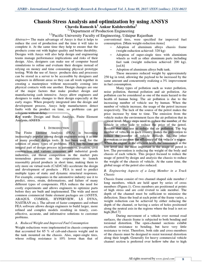 Chassis Stress Analysis and Optimization PDF | PDF | Strength Of ...