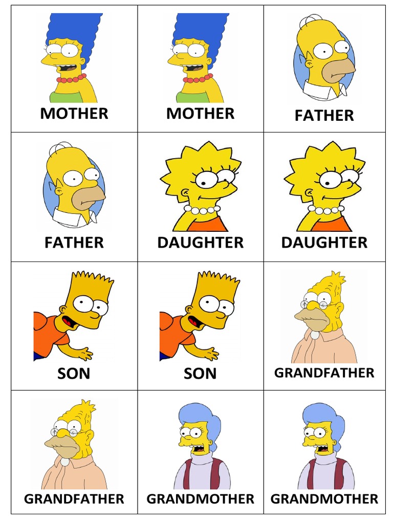 The Simpsons Family Memory | PDF | Grandparent | Kinship And Descent