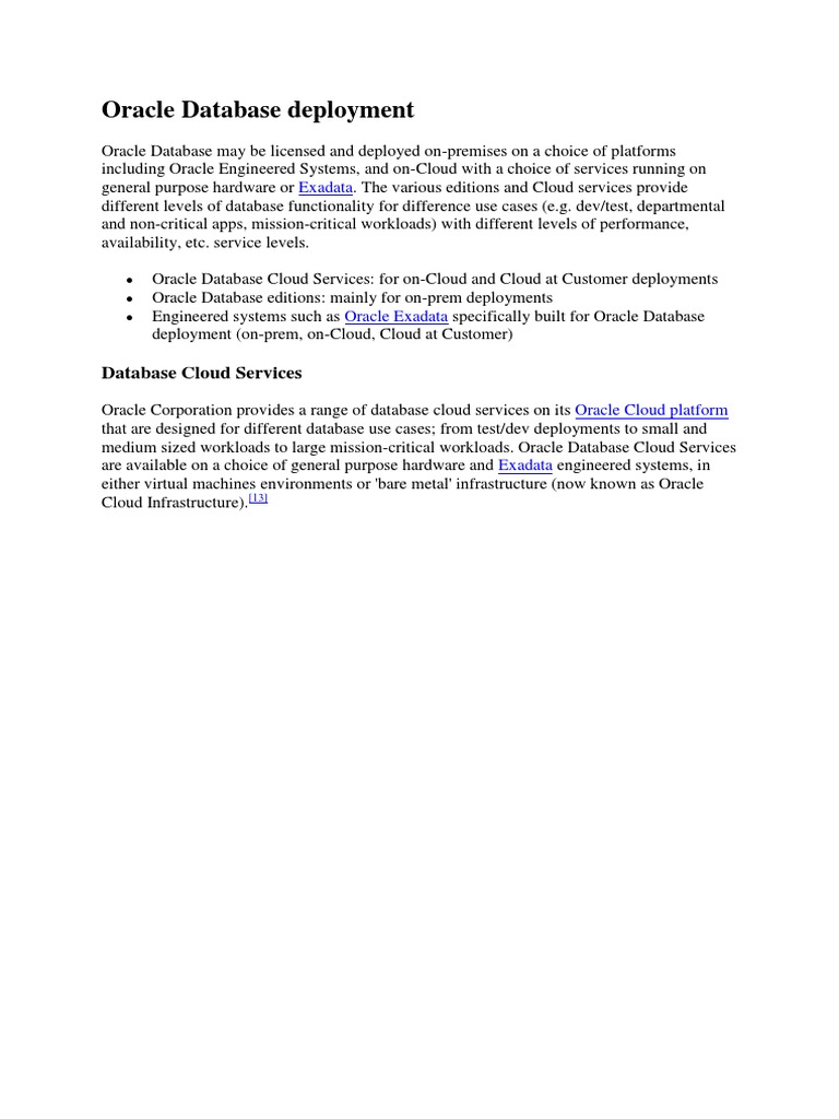 Oracle Database Deployment | PDF