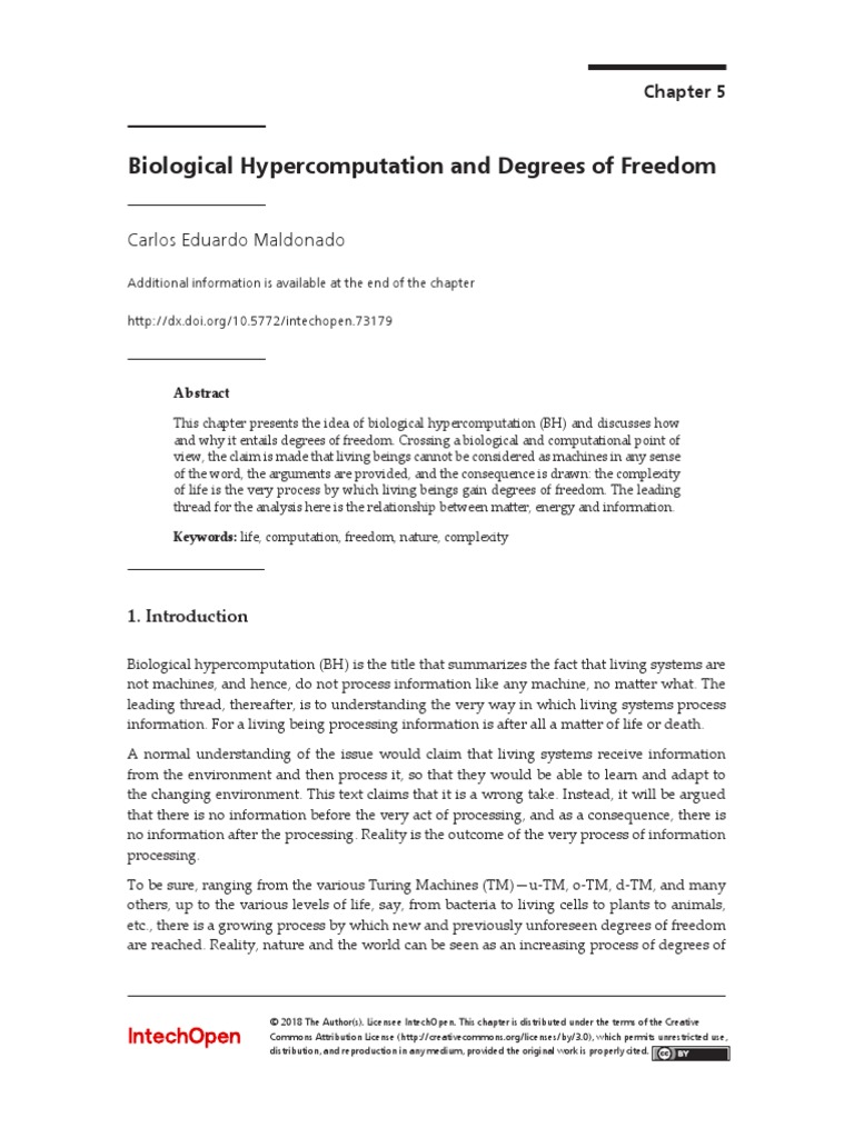 Biological Hypercomputation and Degrees | PDF | Degrees Of Freedom ...