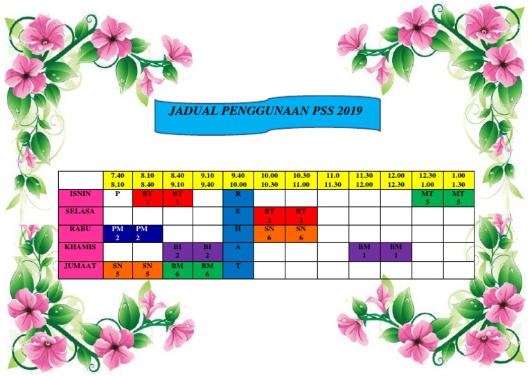 Jadual Waktu Penggunaan PSS | PDF