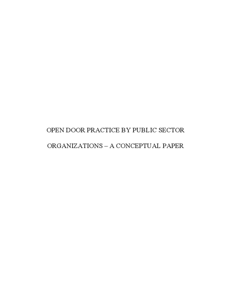 Open Door Policy in Public Organizations | PDF | Organizational ...