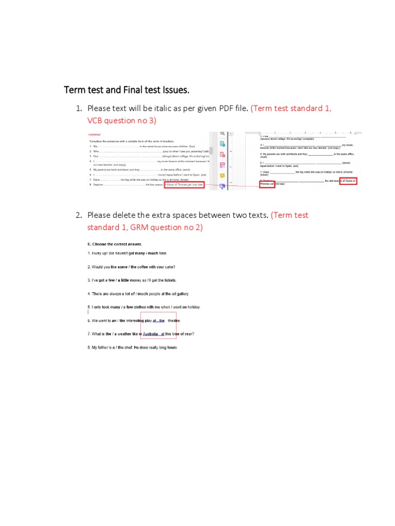 Open World Preliminary Term Test and Final Test Issues | PDF
