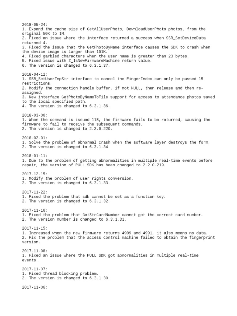 Chang Log | PDF | Interface (Computing) | Cache (Computing)