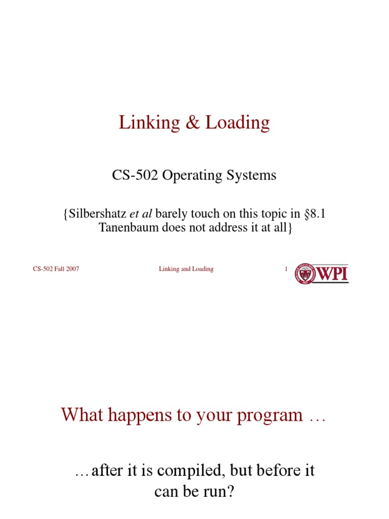 Week 04, Linking and Loading | PDF | Library (Computing) | Areas Of ...