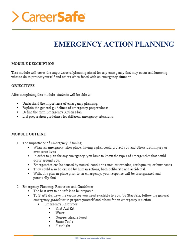 Emergency Action Planning | PDF | Emergency Management | Emergency