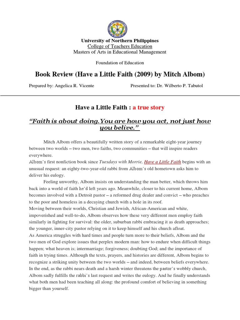 Insights from "Have a Little Faith" | PDF
