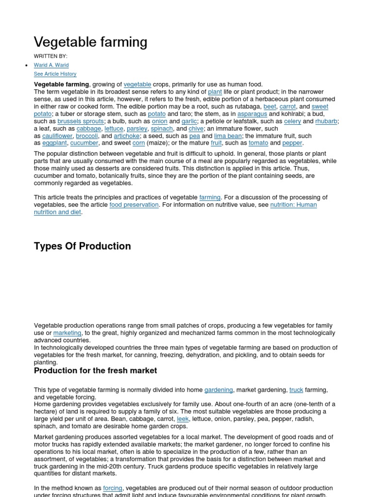 Optimizing Vegetable Production: A Comprehensive Review of Key Climate ...