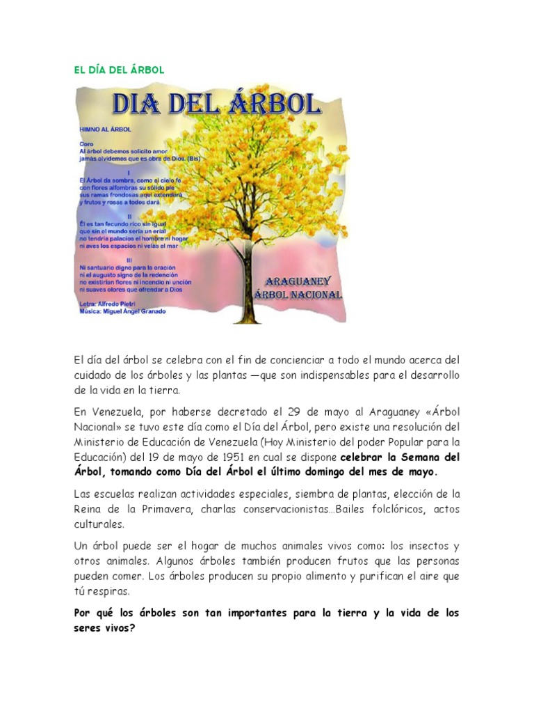 Actividades para Celebrar El Día Del Árbol | PDF | Dióxido de carbono ...