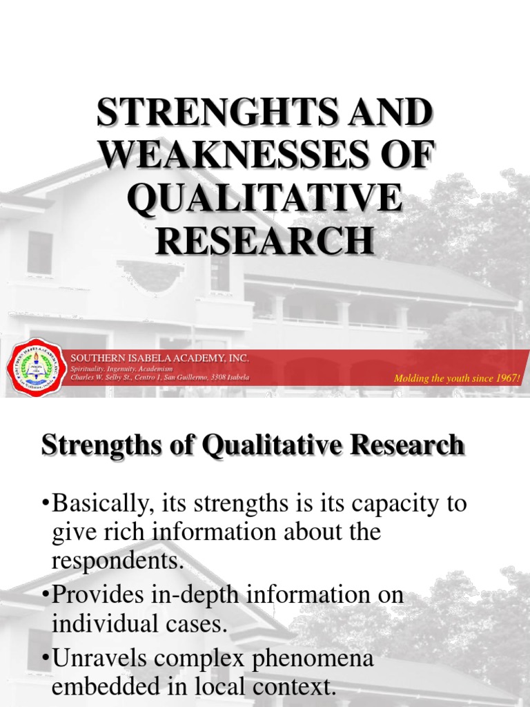Strenghts and Weaknesses of Qualitative Research | PDF | Qualitative ...