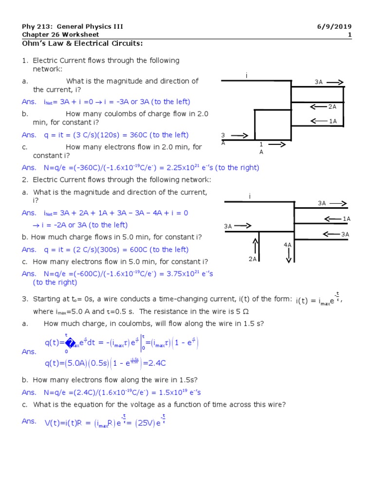 Ohm's Law & Electrical Circuits:: Phy 213: General Physics III 6/9/2019 ...
