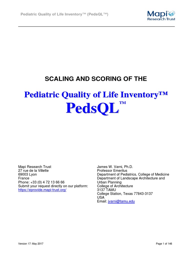 PedsQL Scoring PDF | PDF | Likert Scale | Mean