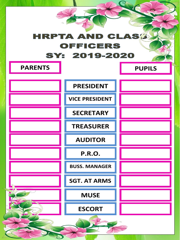 PTA Officer Roles and Responsibilities | PDF