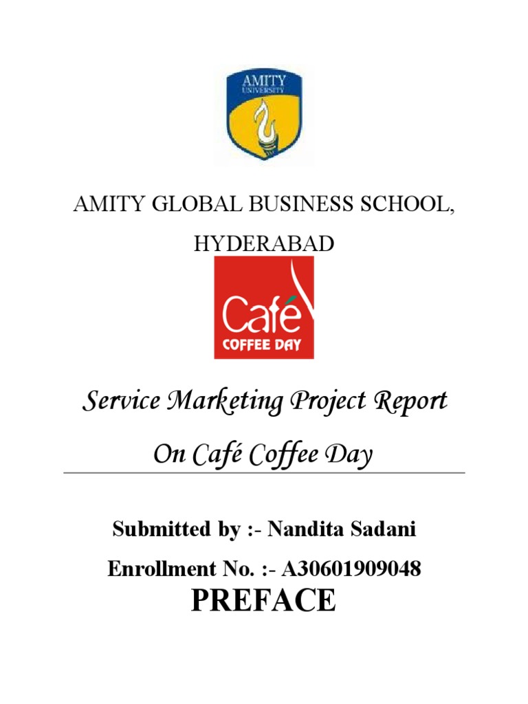 Service Marketing Project Report On Café Coffee Day: Preface | PDF ...
