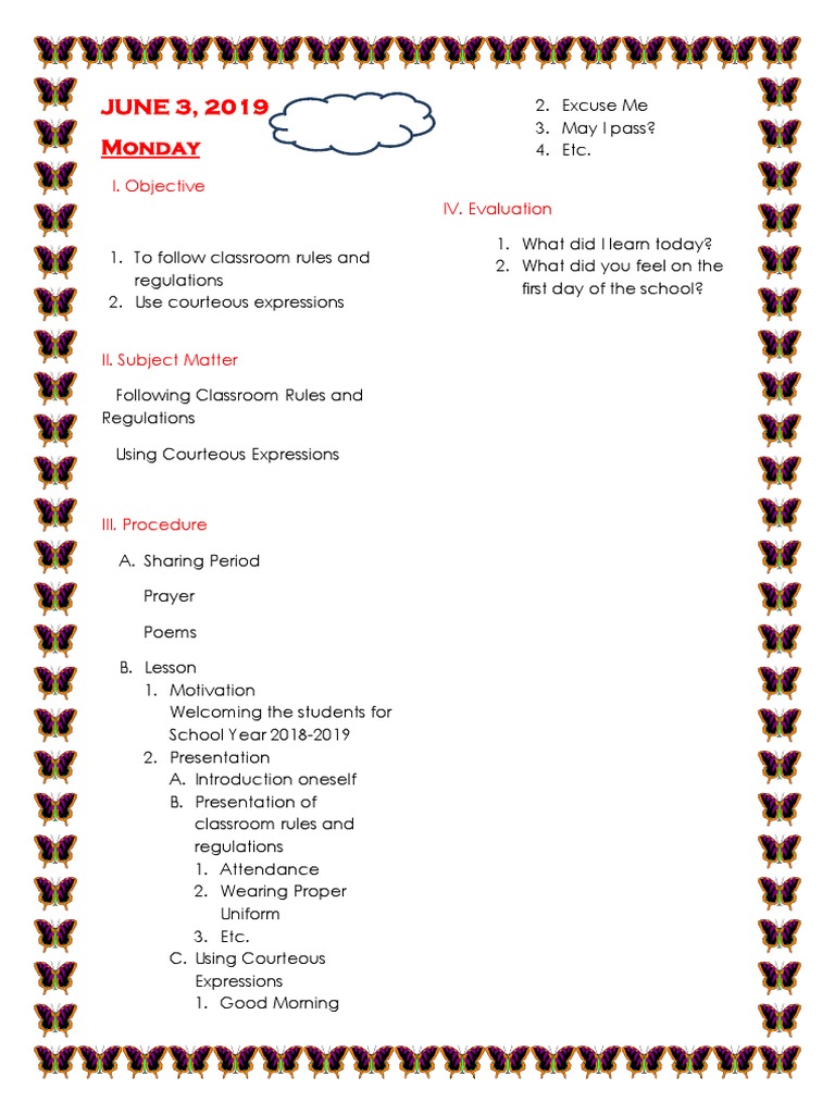 Classroom Rules and Courteous Expressions | PDF | Education Theory ...