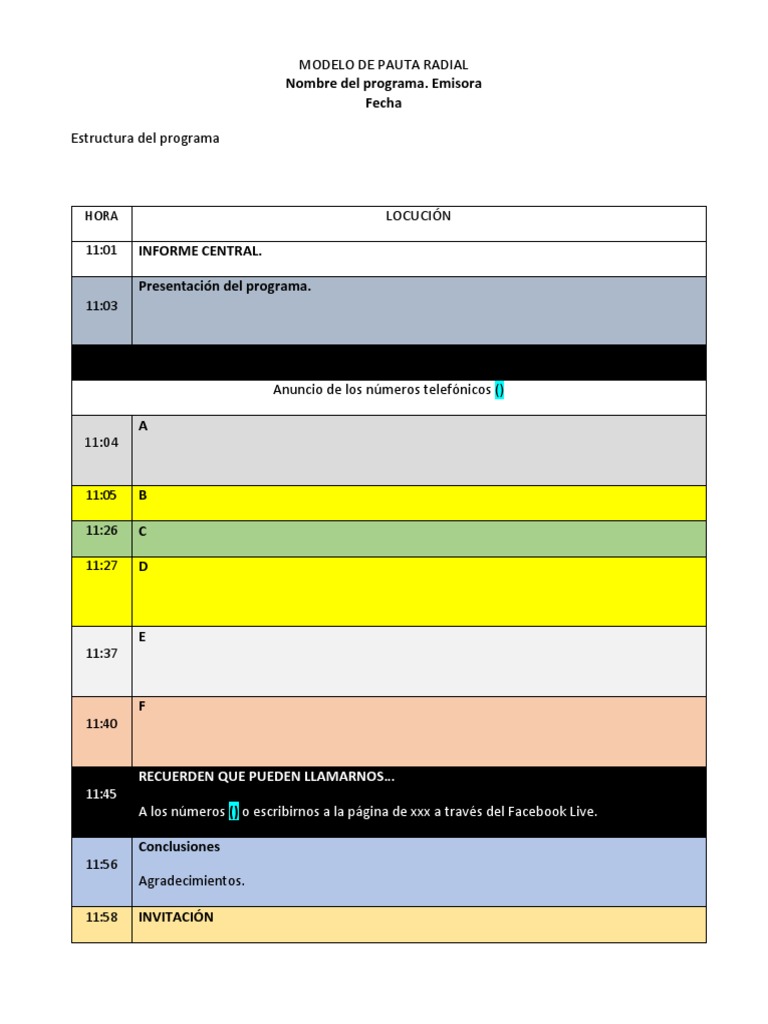 Modelo de Pauta PDF | PDF