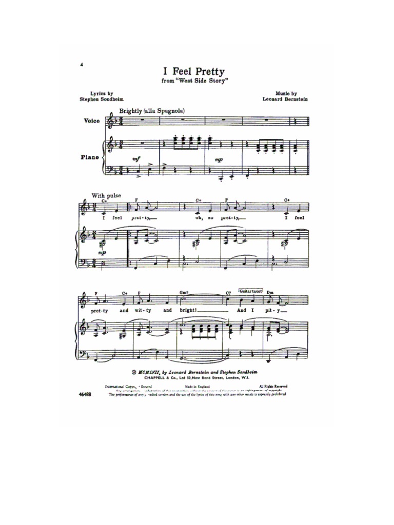 West Side Story I Feel Pretty Sheet PDF | PDF