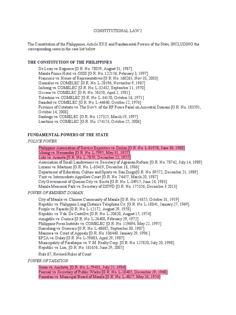Philippine Constitutional Law Overview | PDF | Commission On Elections ...